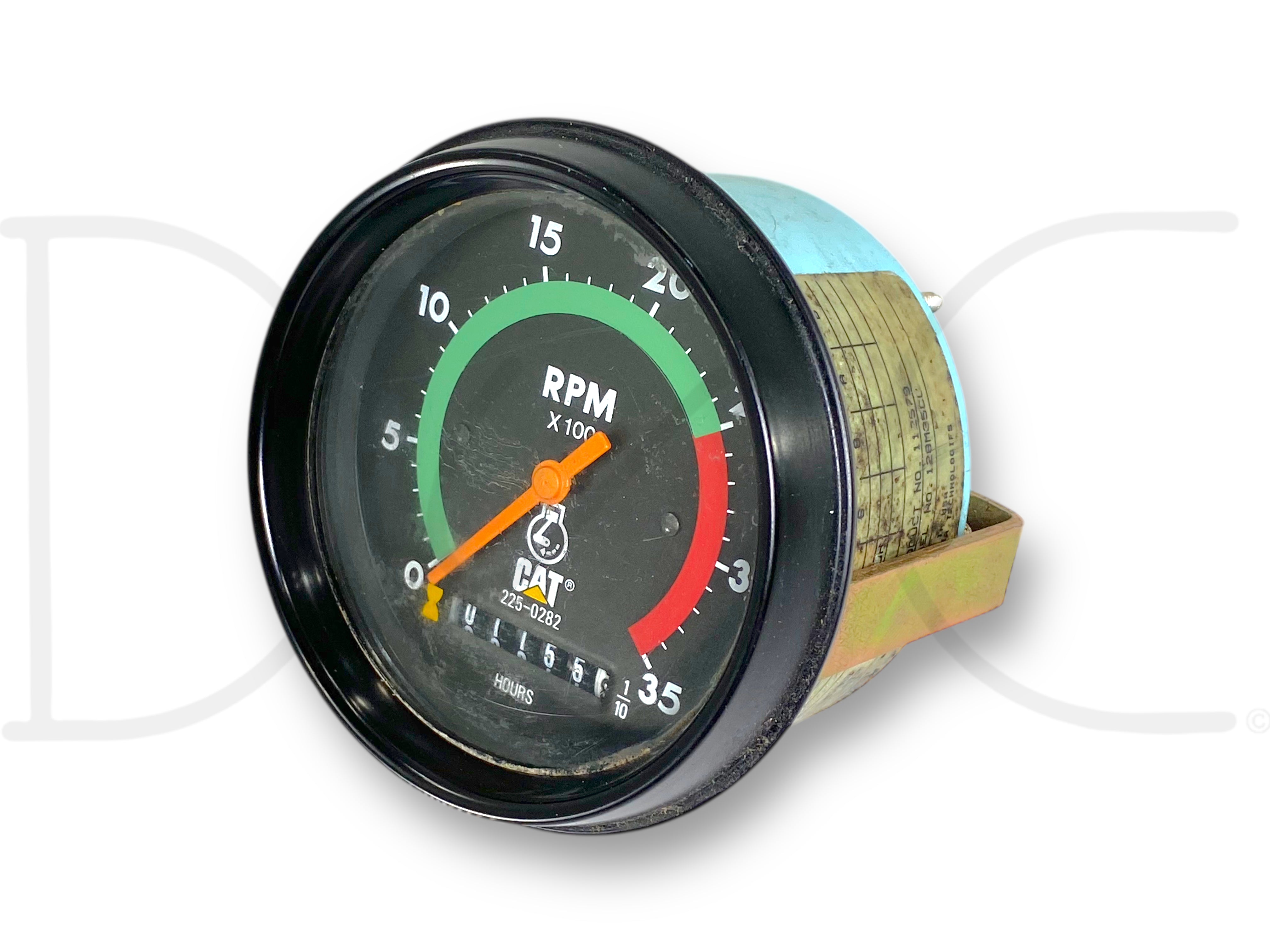 CAT 225-0282 TACHOMETER TACH GAUGE HOUR METER CATERPILLAR 0-3500 RPM ...